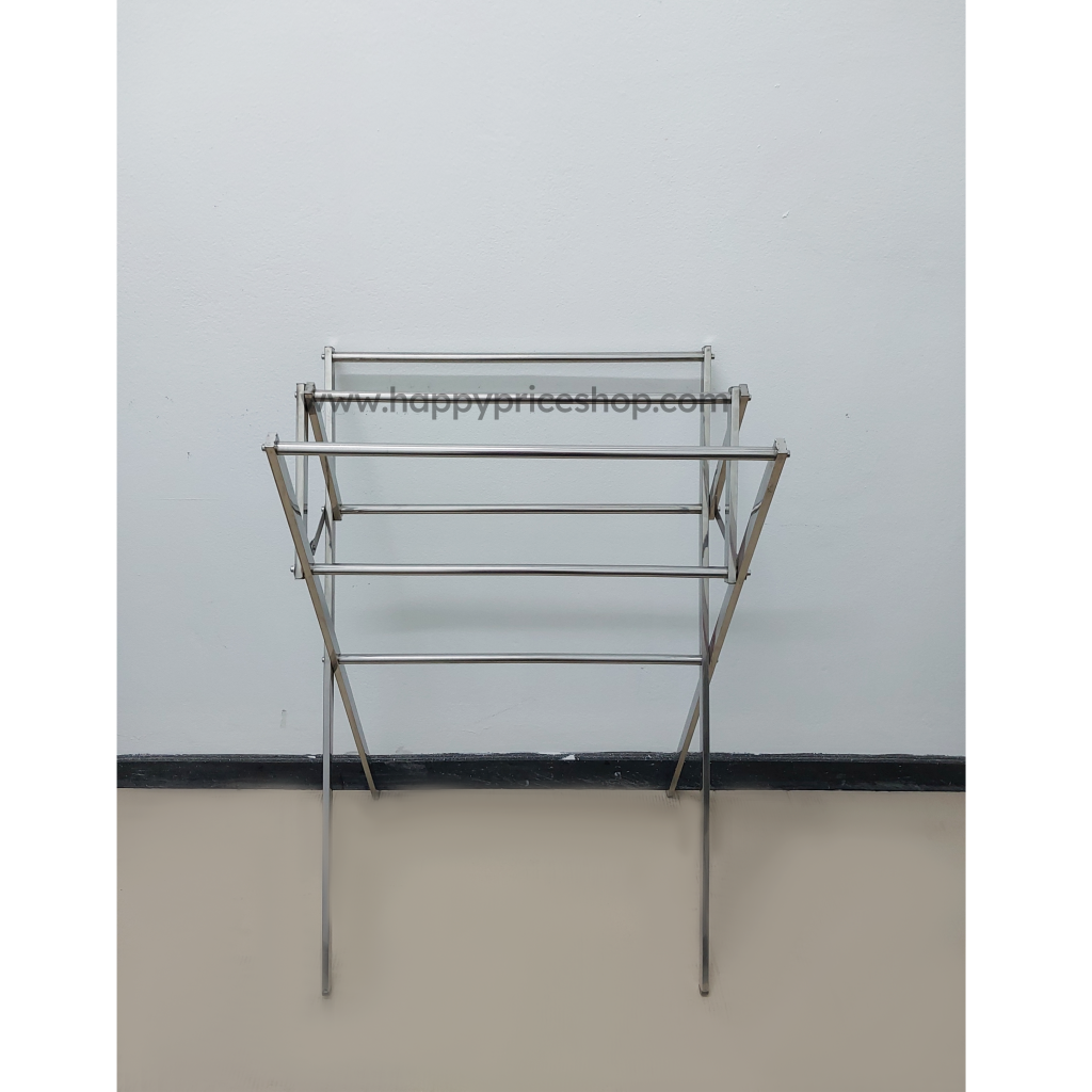 ราวตากผ้าสแตนเลสพับได้60 ซม. 6ราว Happy Price Shop