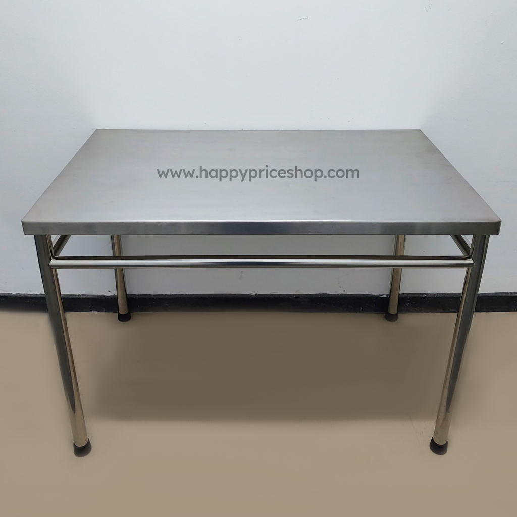 โต๊ะสแตนเลส ยาว120ซม. กว้าง80ซม. สูง80ซม. Happy Price Shop