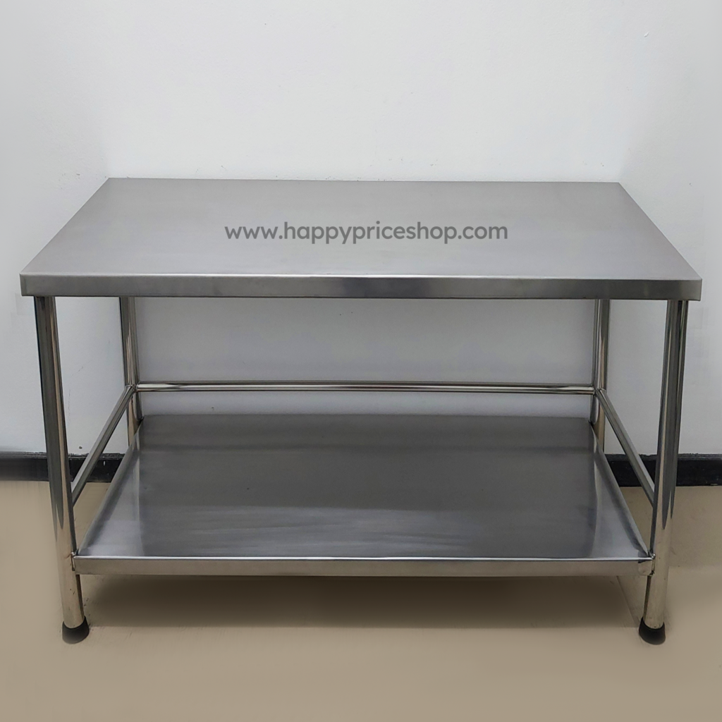 โต๊ะสแตนเลส2ชั้นยาว150ซม. กว้าง60ซม. สูง80ซม. Happy Price Shop